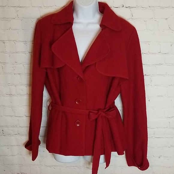 Willi Smith | Jackets & Coats | Willi Smith Classic Red Wool Coat Xl ...